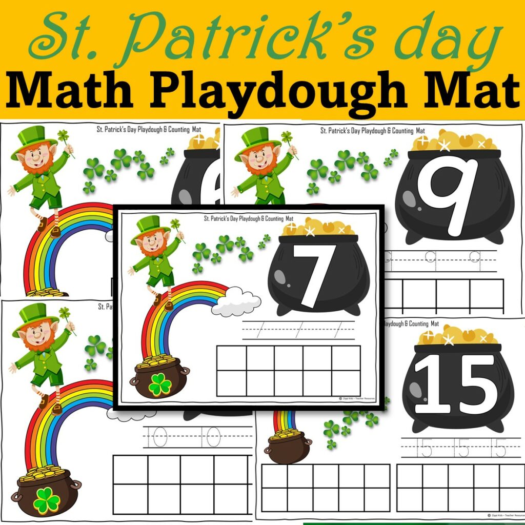 St Patricks Number Sense Ten frame Playdough Mats - Made By Teachers