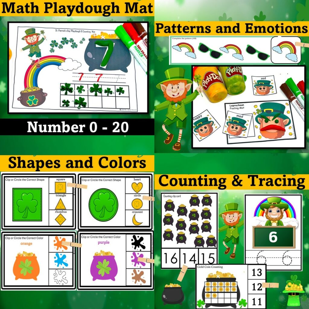 St Patricks Day Literacy & Math Centers Task Cards | Made By Teachers