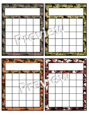 Camouflage Classic Sticker Charts | Made By Teachers