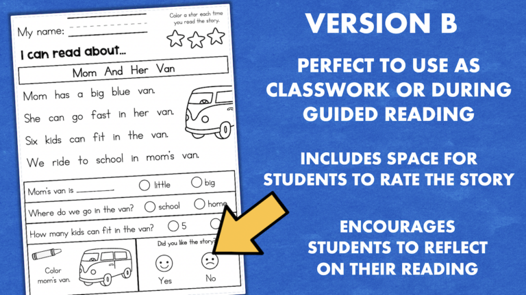Kindergarten Reading Comprehension Decodable Passages | Made By Teachers