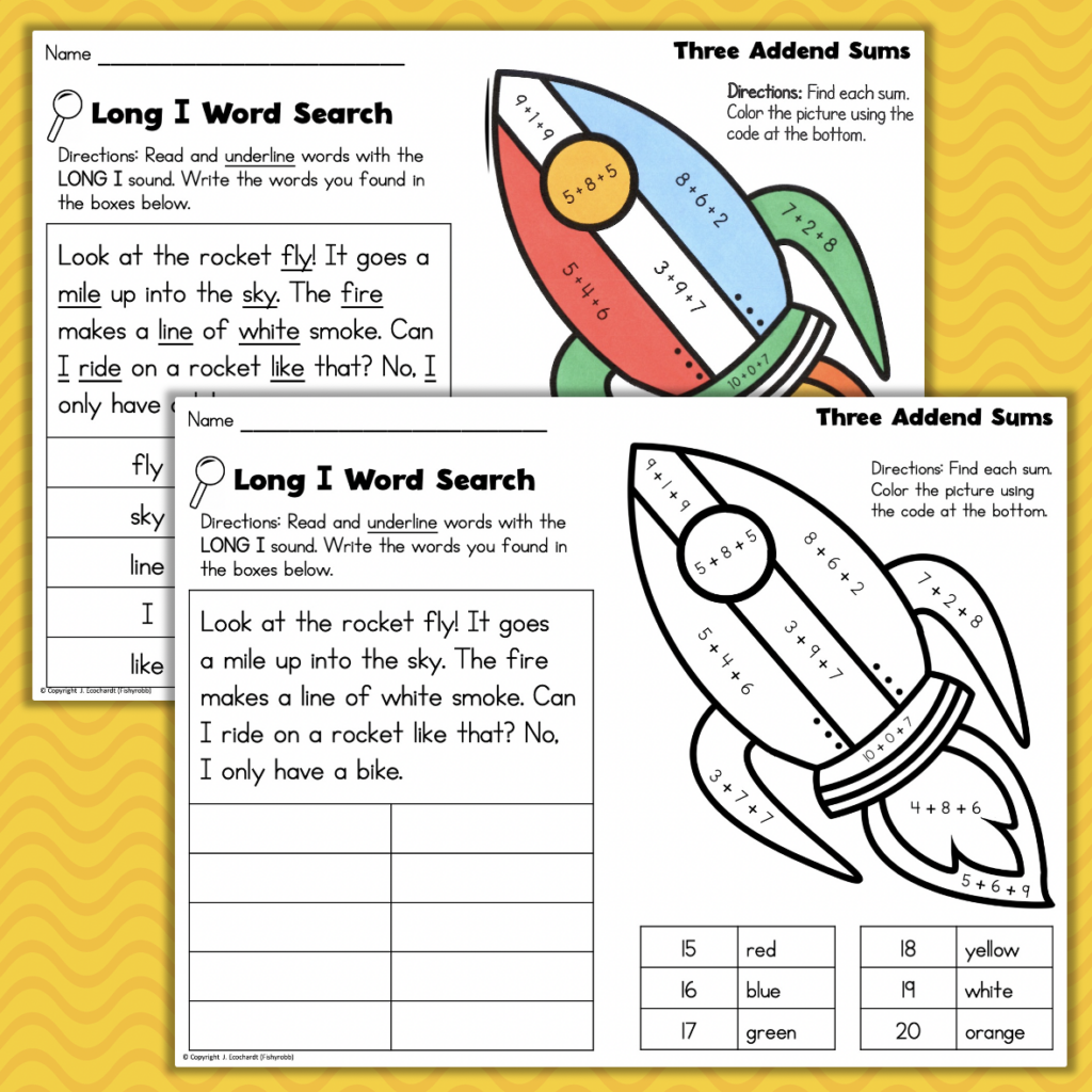 Phonics & Math Coloring Worksheets Addition | Made By Teachers