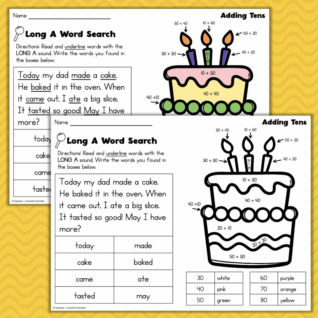 Phonics & Math Coloring Worksheets Addition - Made By Teachers