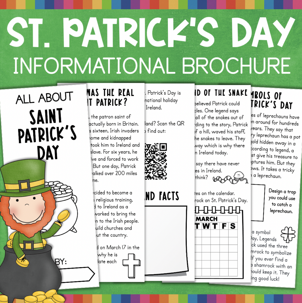 ST. PATRICK'S DAY Activity Informational Brochure - Made By Teachers