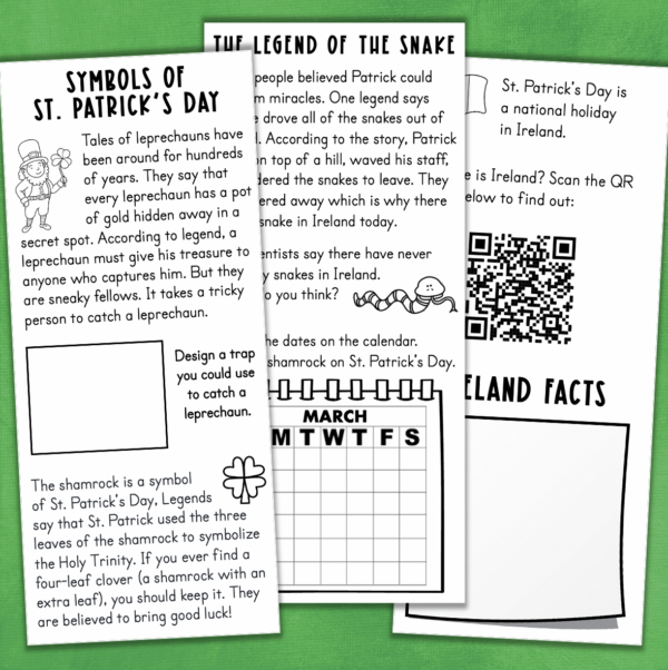 ST. PATRICK'S DAY Activity Informational Brochure | Made By Teachers
