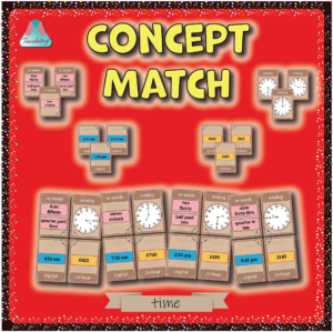 Math Center - Concept Match Time - Made By Teachers
