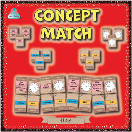 Math Center - Concept Match Time | Made By Teachers