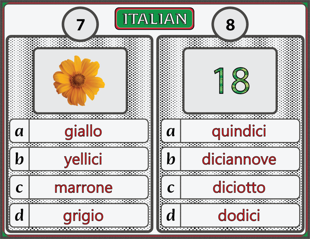 Italian Task Cards - Numbers and Colors | Made By Teachers