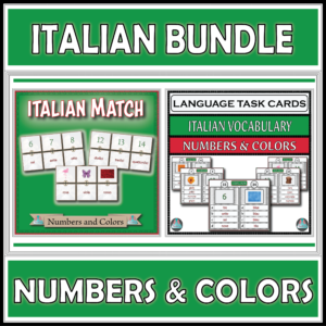 Italian Match & Task Cards - Numbers & Colors - Made By Teachers