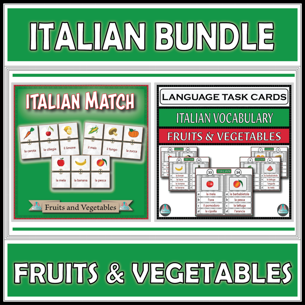 Italian Match & Task Cards - Fruits & Vegetables | Made By Teachers