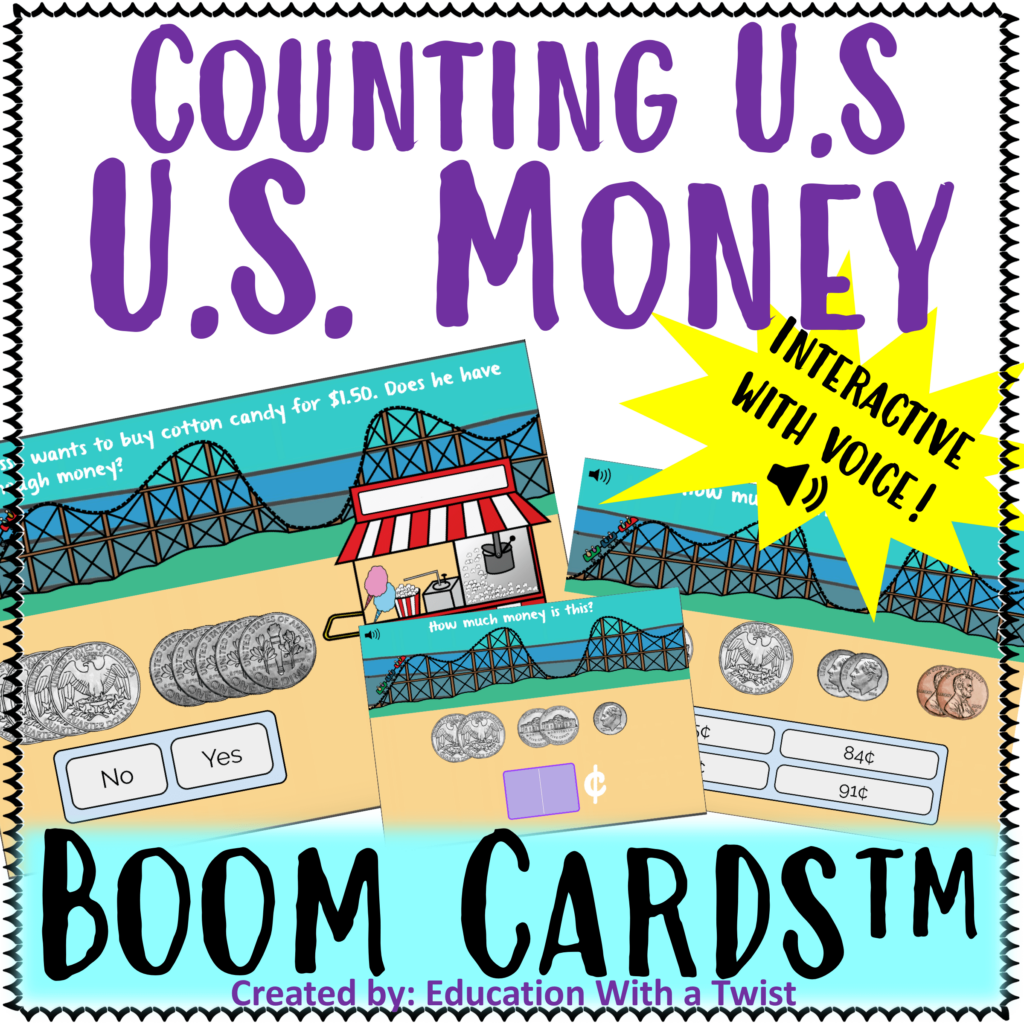 Boom Cards™ Counting U.S. Money Amusement Park | Made By Teachers