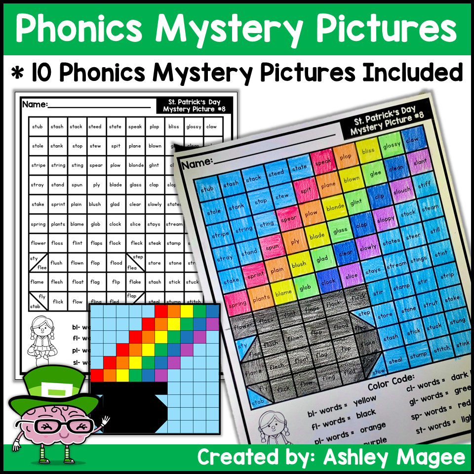 St. Patrick's Day Phonics Mystery Pictures - Made By Teachers