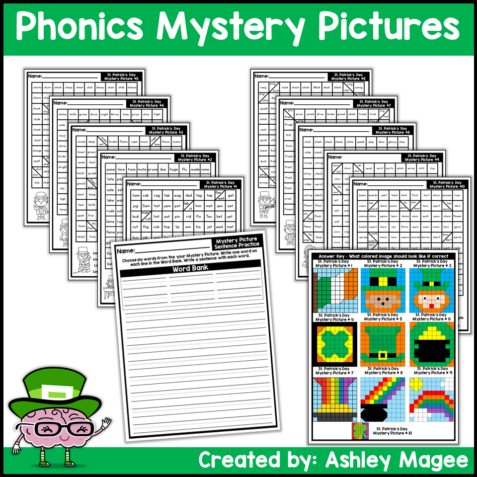 St. Patrick's Day Phonics Mystery Pictures - Made By Teachers