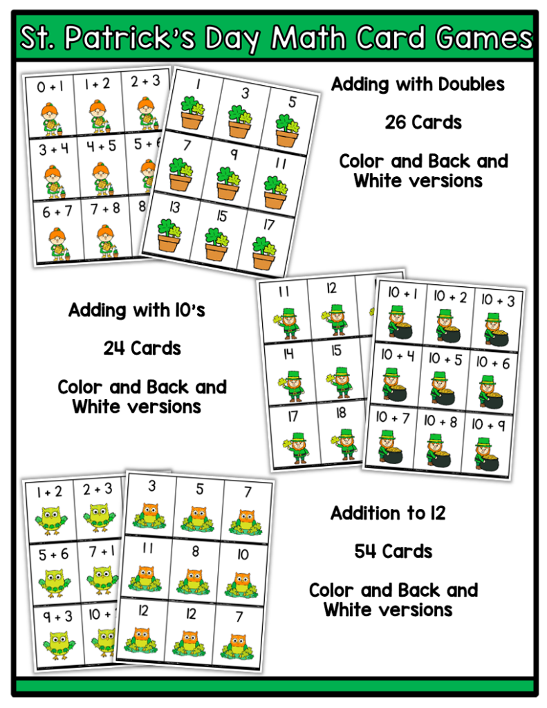 St. Patrick's Day March Math Card Games | Made By Teachers