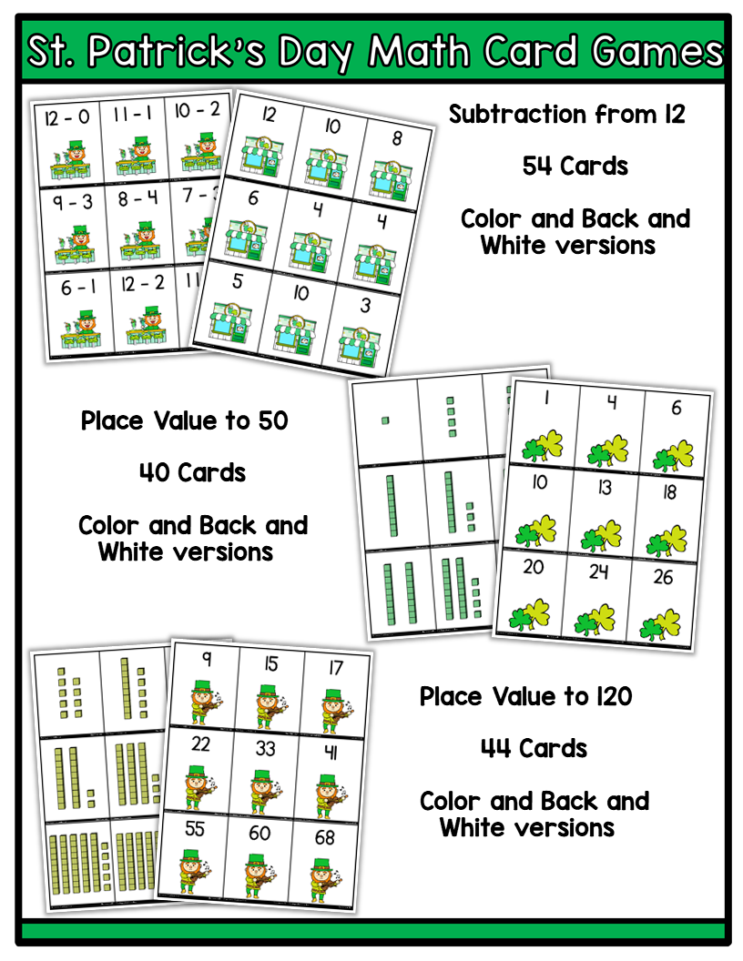 St. Patrick's Day March Math Card Games | Made By Teachers