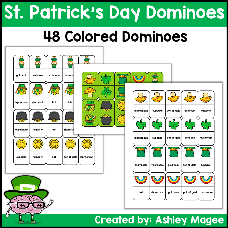 St. Patrick's Day Domino Game with Writing | Made By Teachers