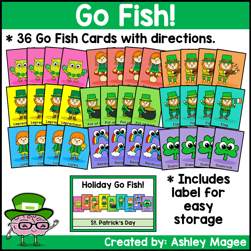 St. Patrick's Day Go Fish Game with Writing | Made By Teachers