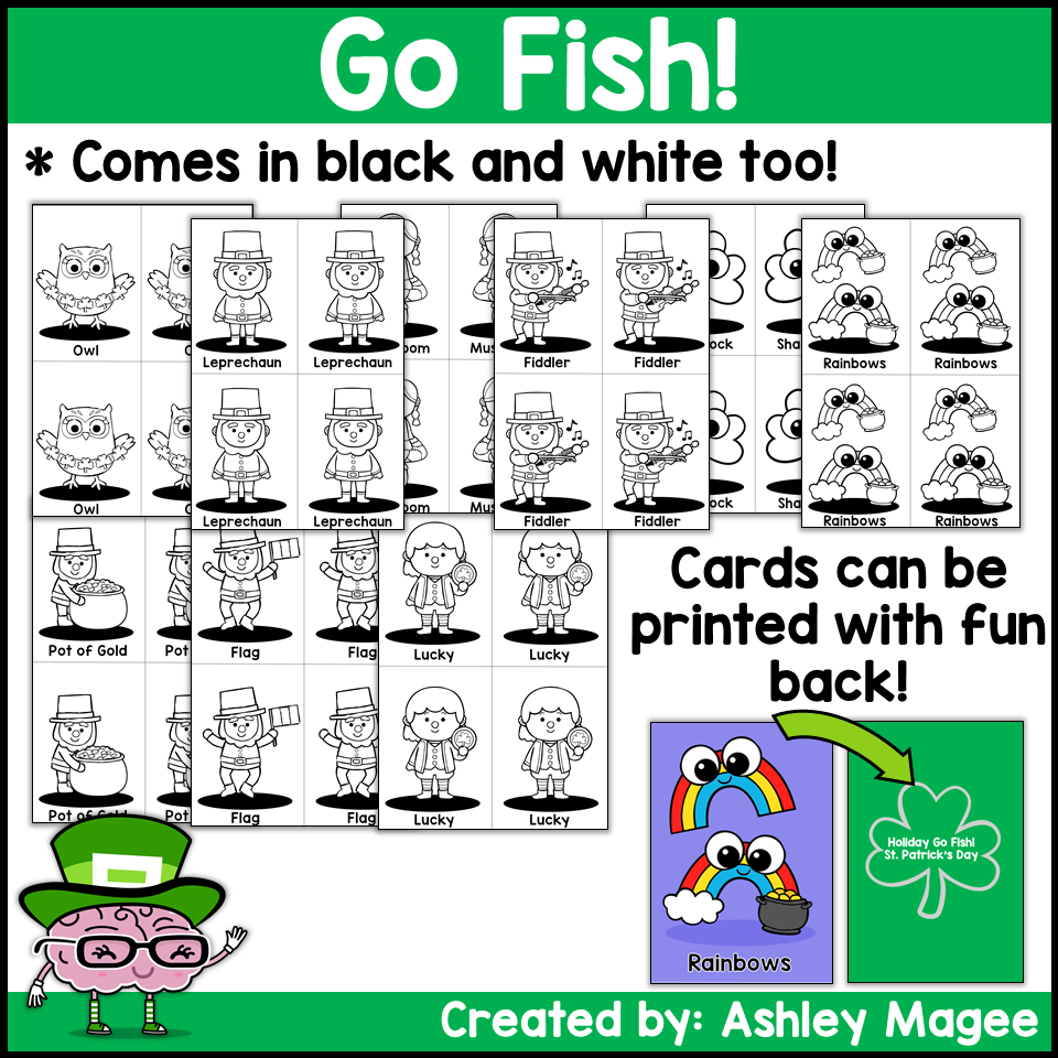 St. Patrick's Day Go Fish Game with Writing | Made By Teachers
