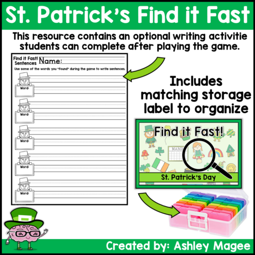 St. Patrick's Day Find it Fast Card Game | Made By Teachers