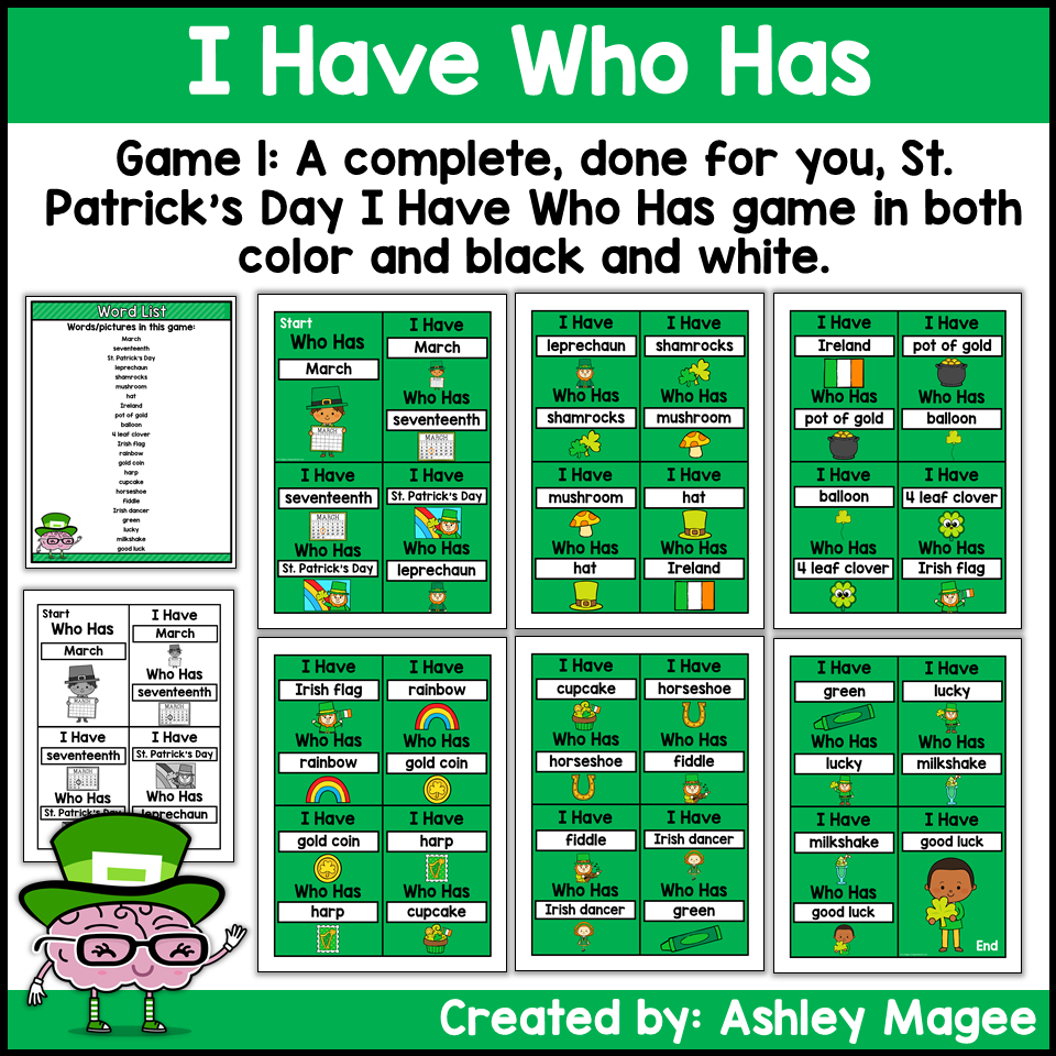 St. Patrick's Day I Have, Who Has Games | Made By Teachers