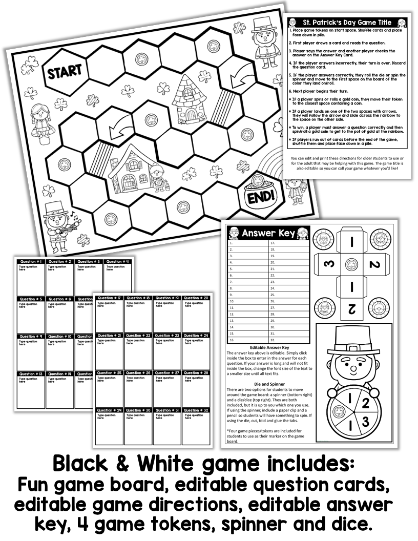 St. Patrick's Day Editable Game Template - Made By Teachers