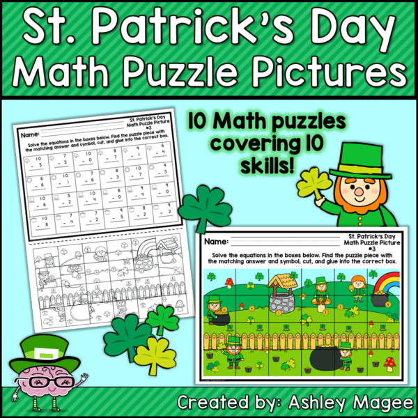 St. Patrick's Day Math Puzzle Pictures | Made By Teachers
