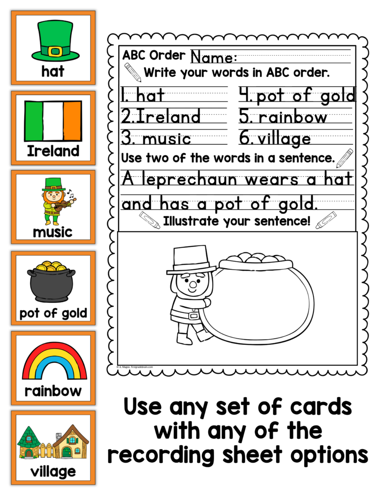 St. Patrick's Day ABC Order Center - Made By Teachers