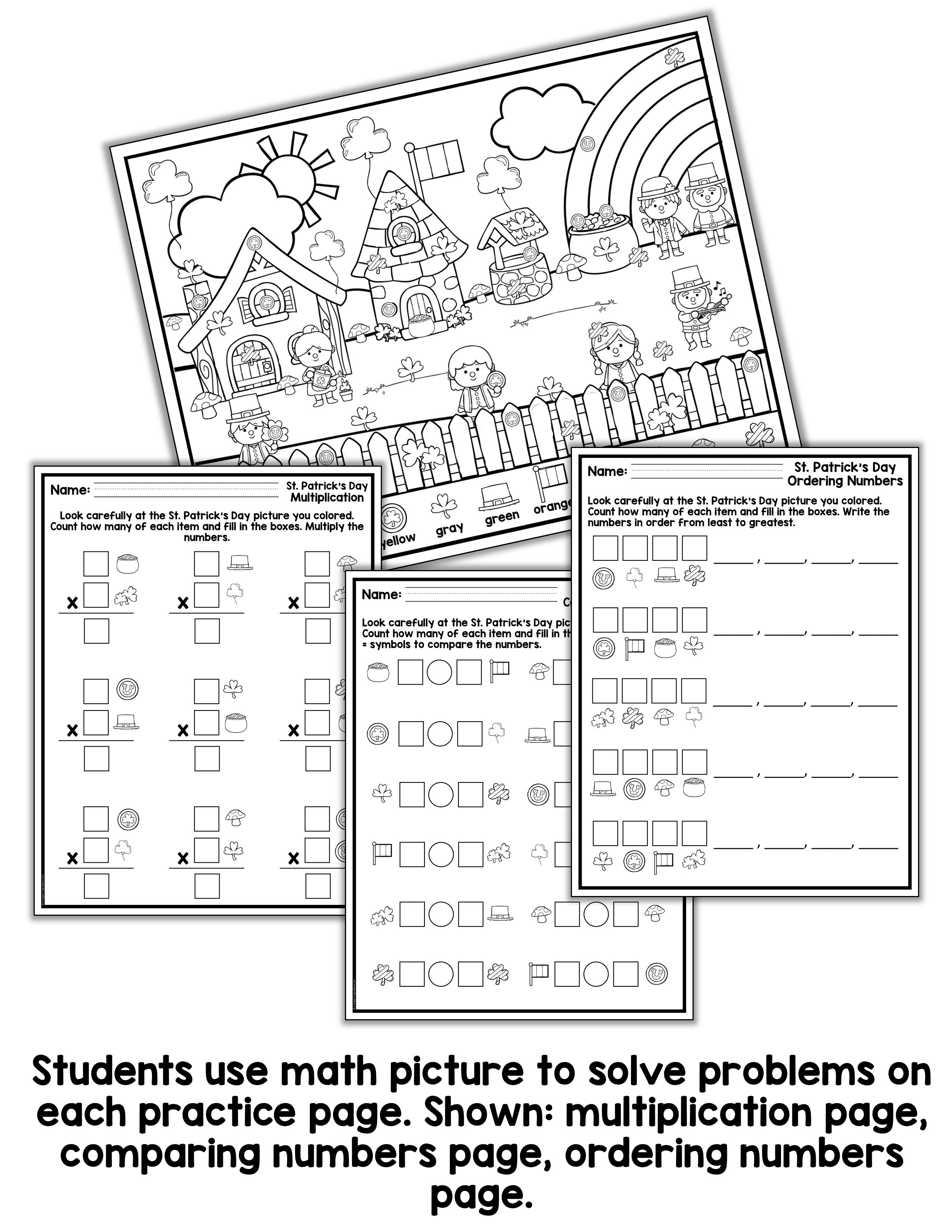 St. Patrick's Day Math Picture Pages | Made By Teachers