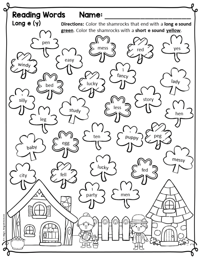 Lucky Leprechauns Long e (y) Phonics Game - Made By Teachers