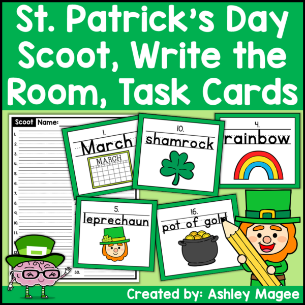 St. Patrick's Day Scoot Write the Room Task Cards | Made By Teachers