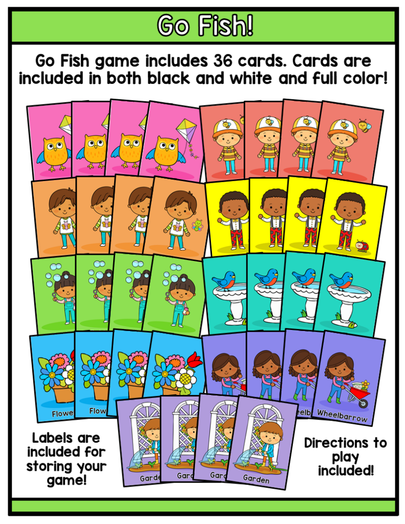 Spring Seasonal Fun Go Fish Game - Made By Teachers