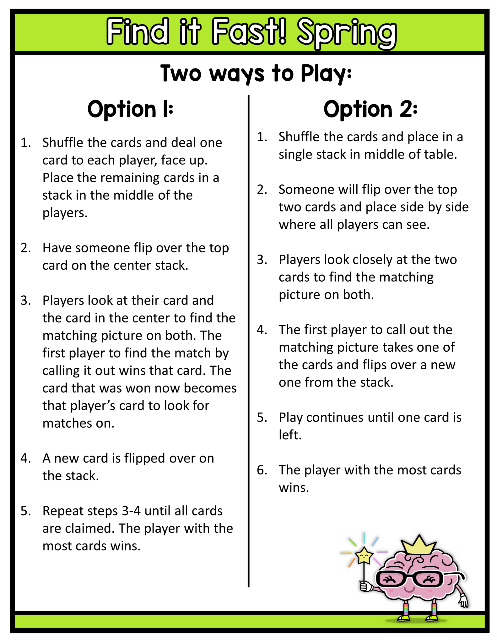 Spring Find it Fast Card Game - Made By Teachers