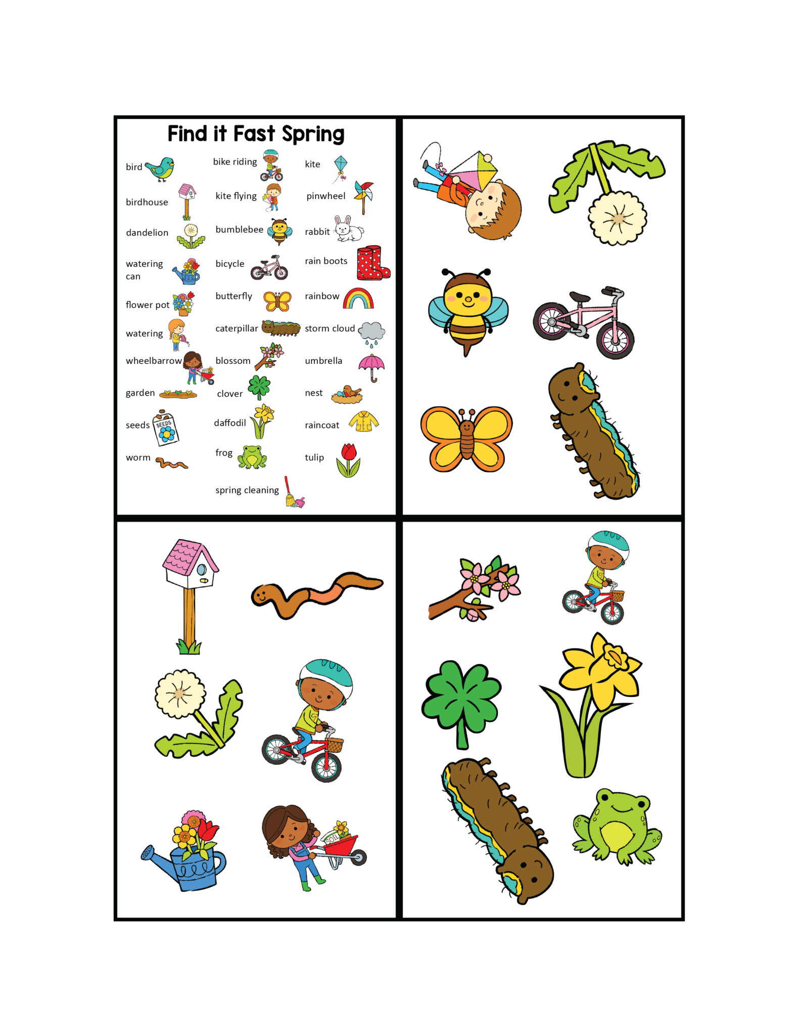 Spring Find it Fast Card Game - Made By Teachers