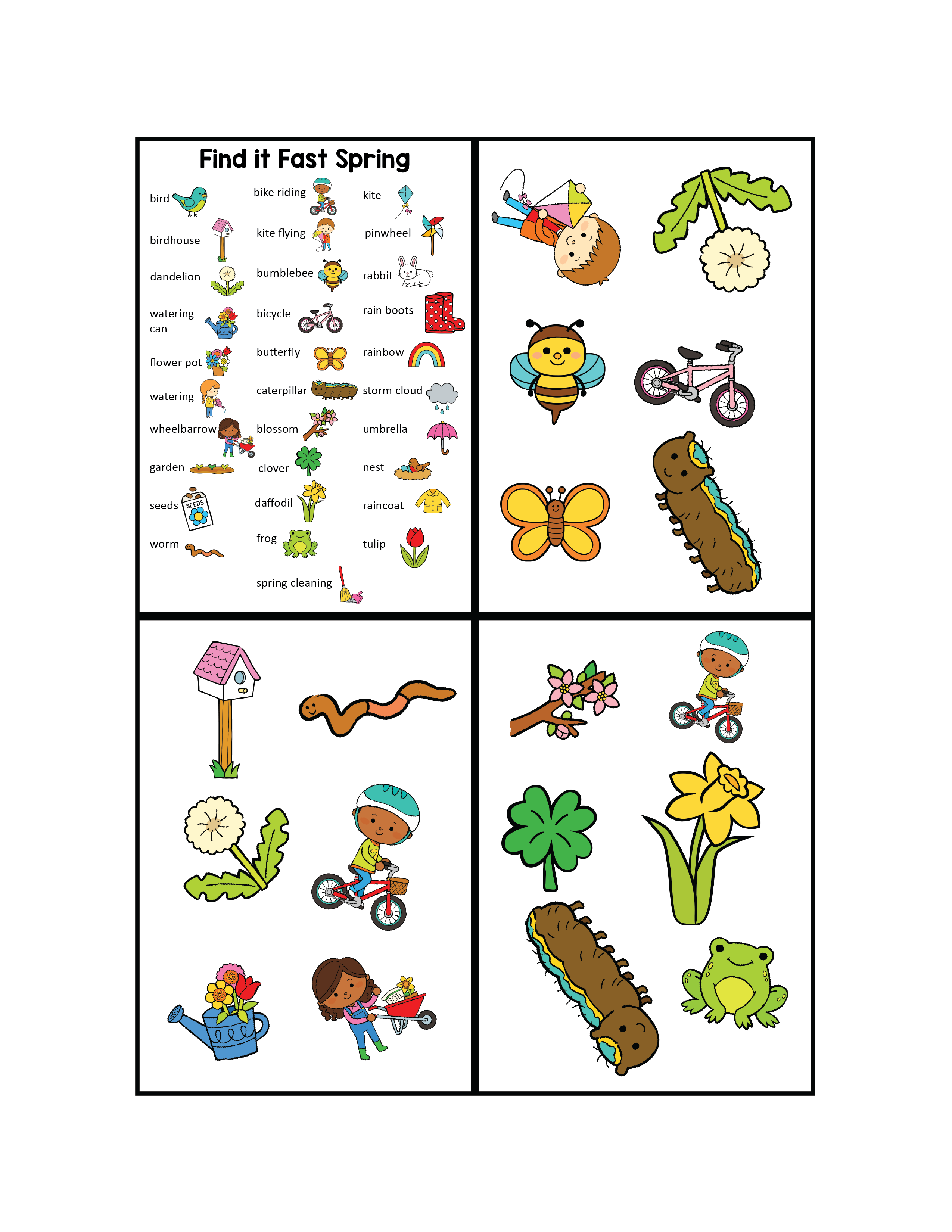 Spring Find it Fast Card Game - Made By Teachers