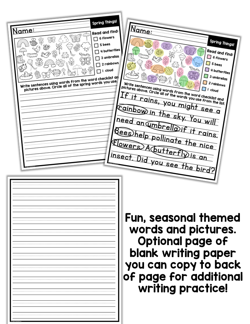 Read, Find, Write Spring A writing center activity | Made By Teachers