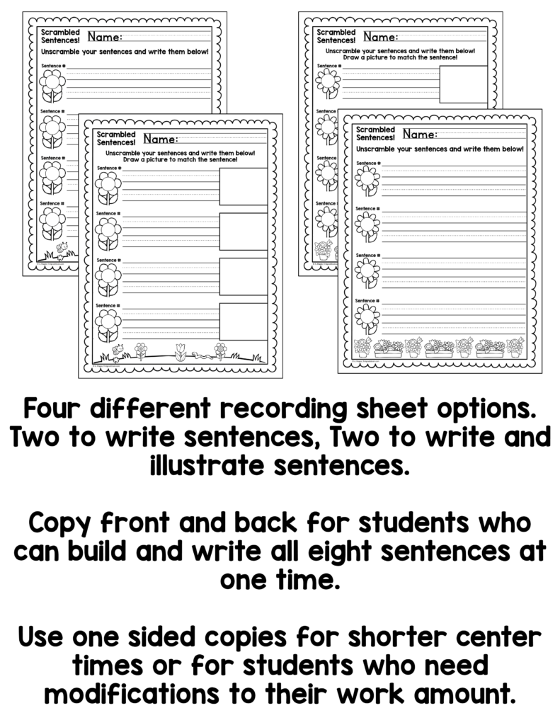 Spring Scrambled Sentences Center | Made By Teachers