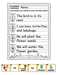 Spring Scrambled Sentences Center - Made By Teachers
