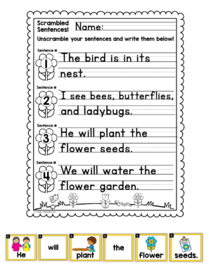 Spring Scrambled Sentences Center - Made By Teachers