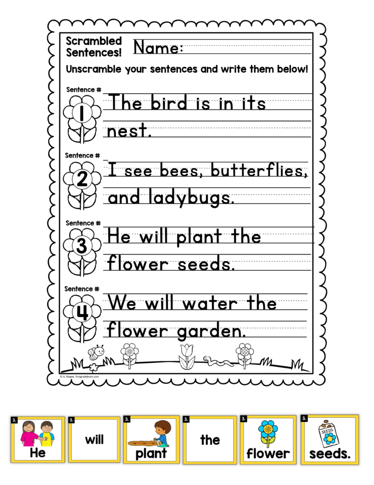 Spring Scrambled Sentences Center | Made By Teachers
