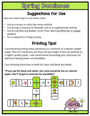 Spring Domino Game with Writing | Made By Teachers