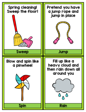 Move It! Movement Cards Spring Theme Brain Breaks - Made By Teachers