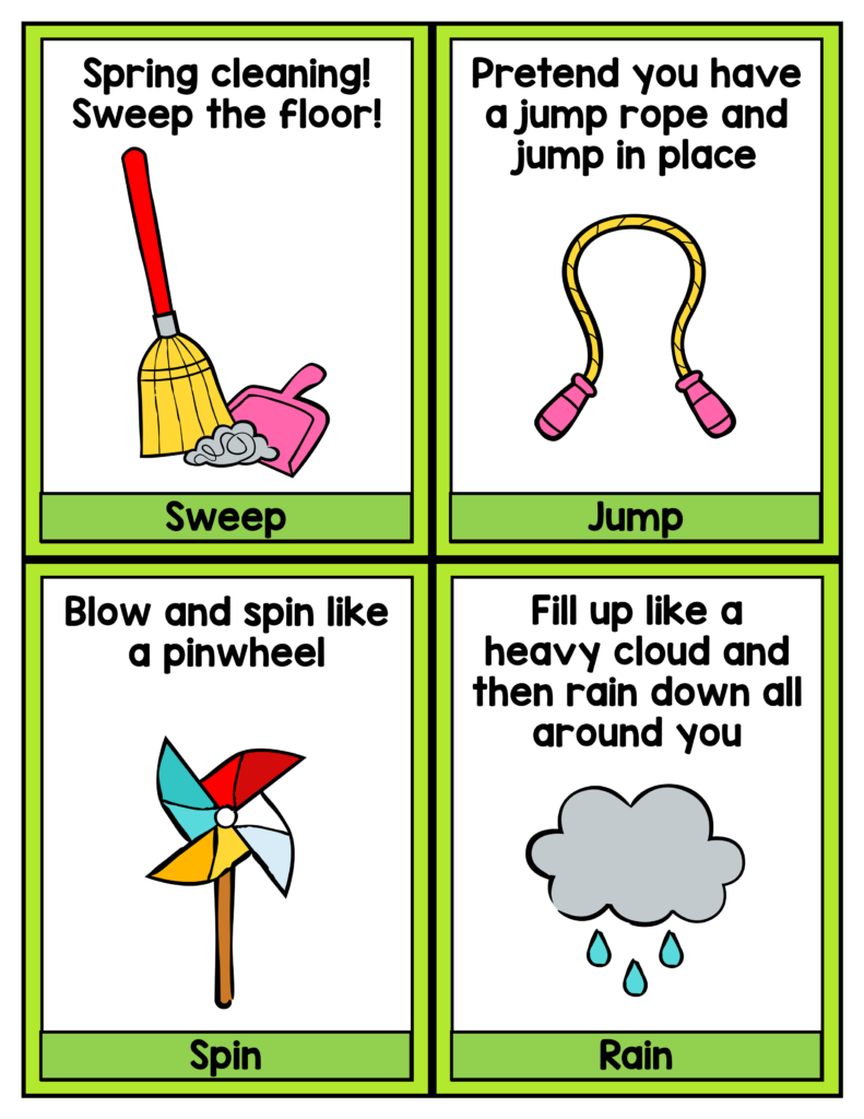 Move It! Movement Cards Spring Theme Brain Breaks - Made By Teachers