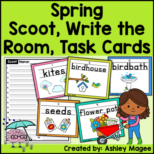 Spring Handwriting Scoot Write the Room Task Cards | Made By Teachers