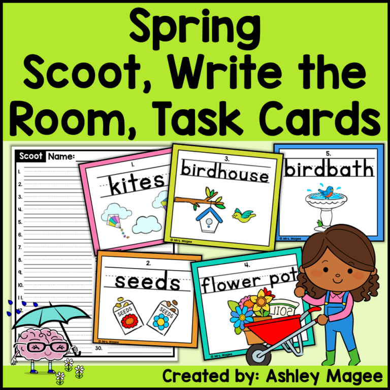 Spring Handwriting Scoot Write the Room Task Cards | Made By Teachers