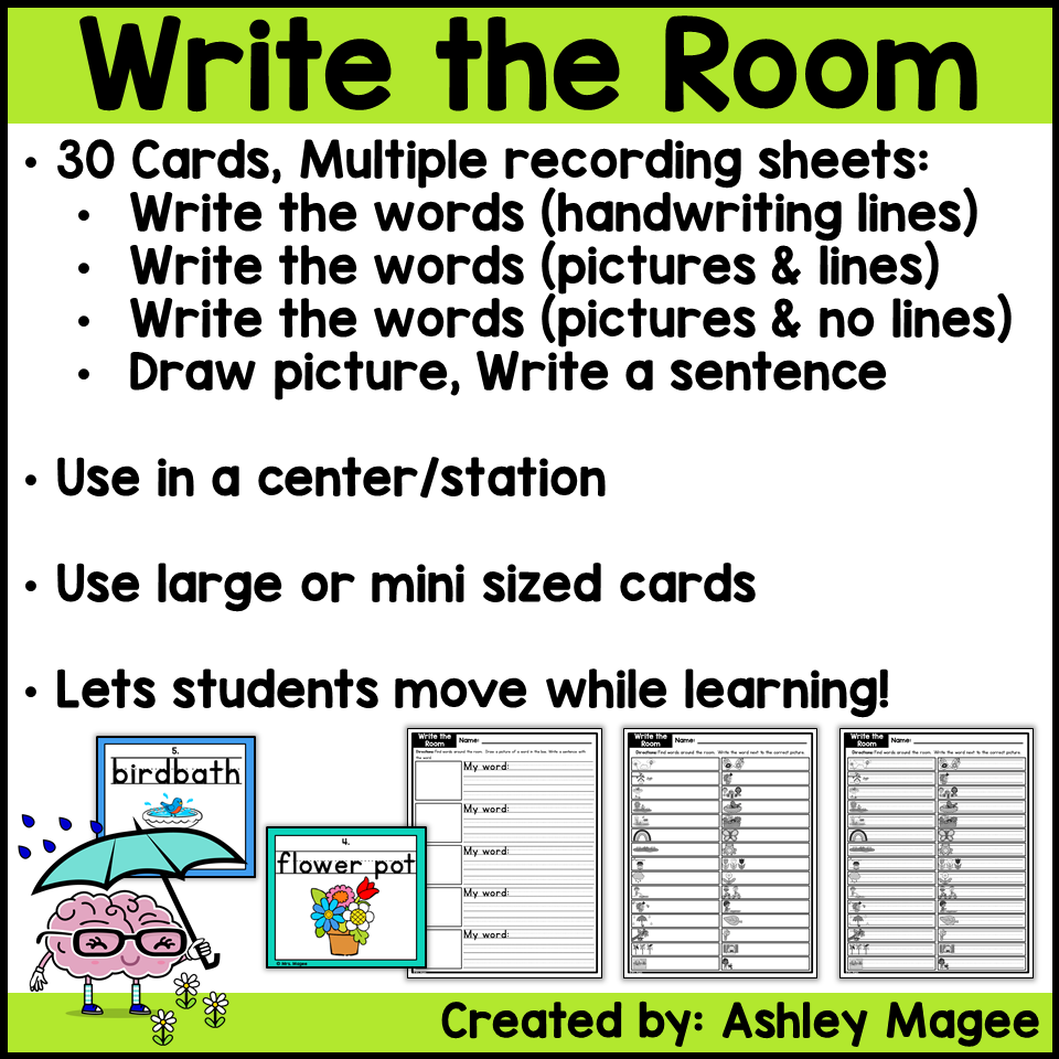 Spring Handwriting Scoot Write the Room Task Cards | Made By Teachers