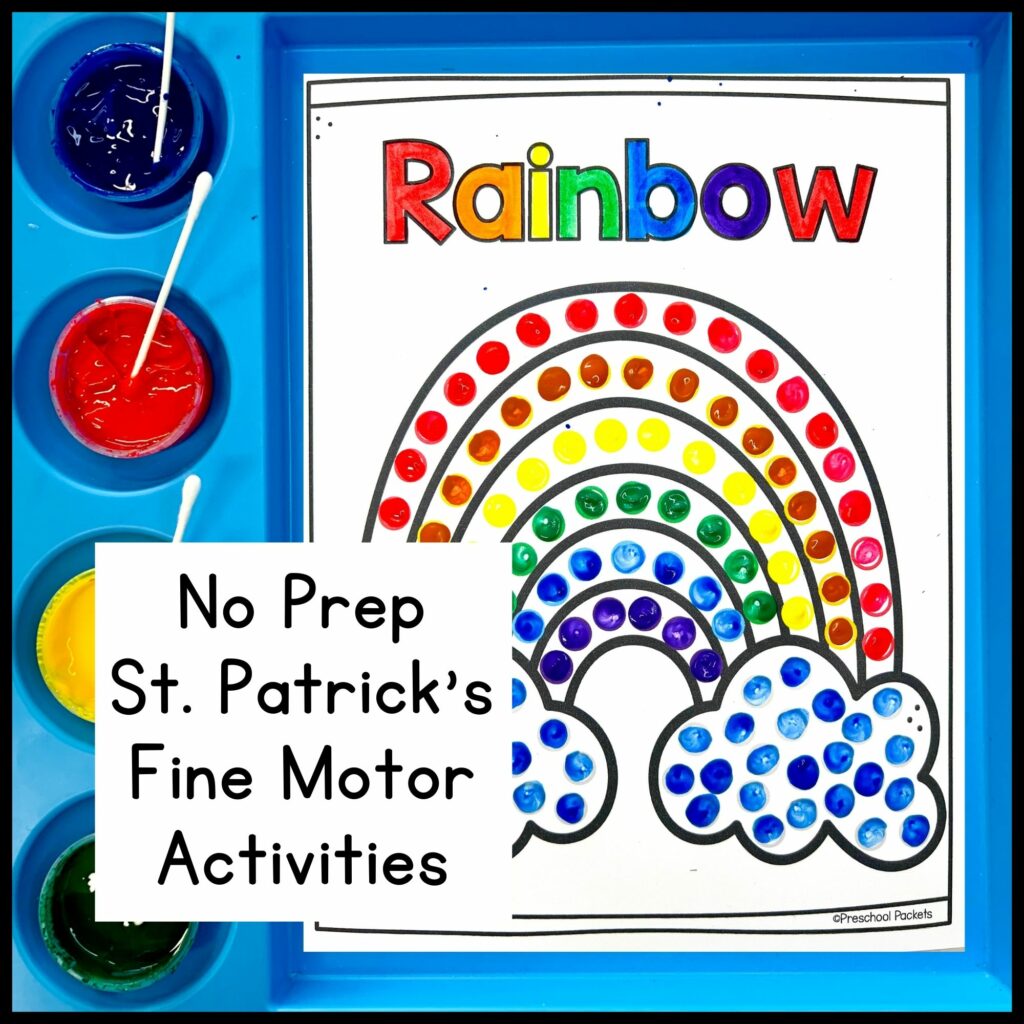St Patricks Q Tip Crafts Fine Motor | Made By Teachers
