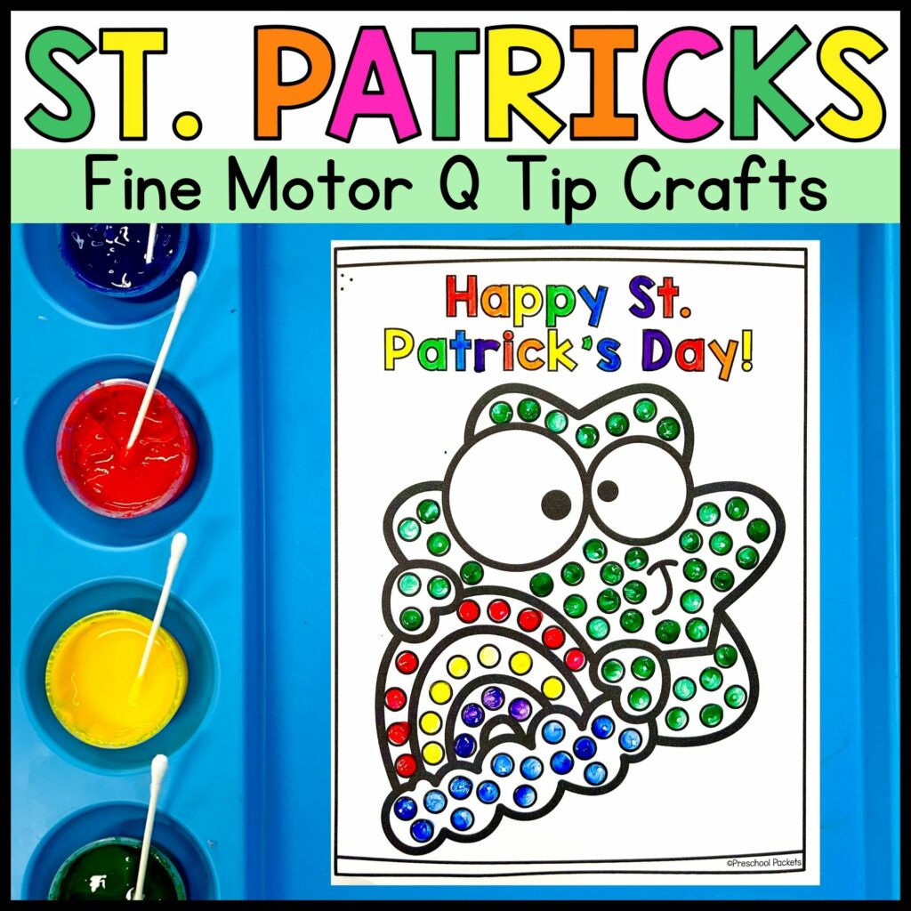 St Patricks Q Tip Crafts Fine Motor | Made By Teachers