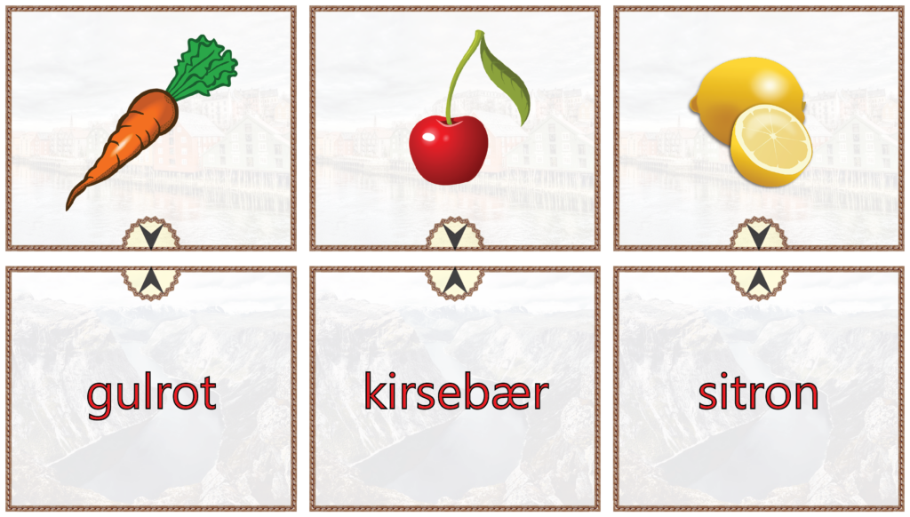 Norwegian Match - Fruits and Vegetables - Made By Teachers