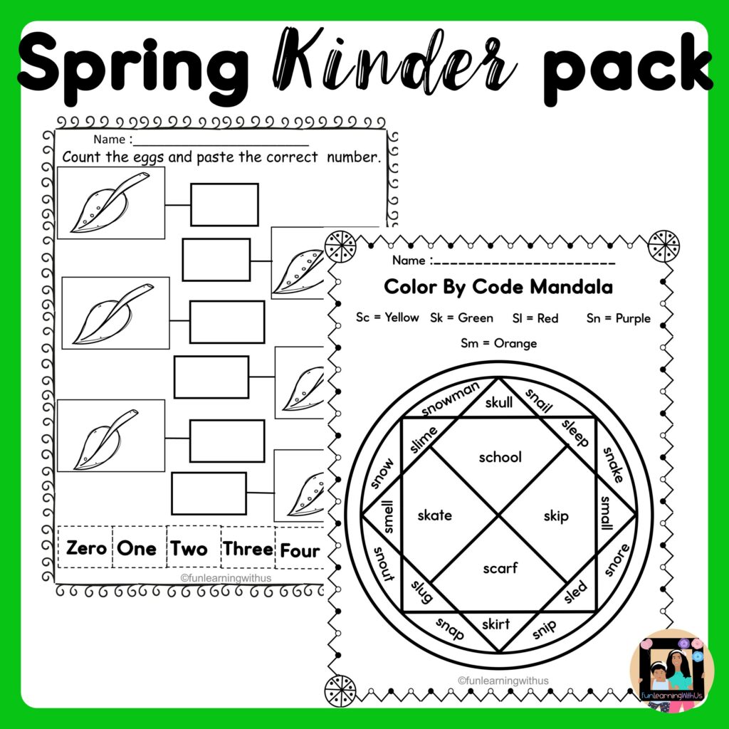 Spring Literacy & Numeracy Learning Kinder Pack | Made By Teachers