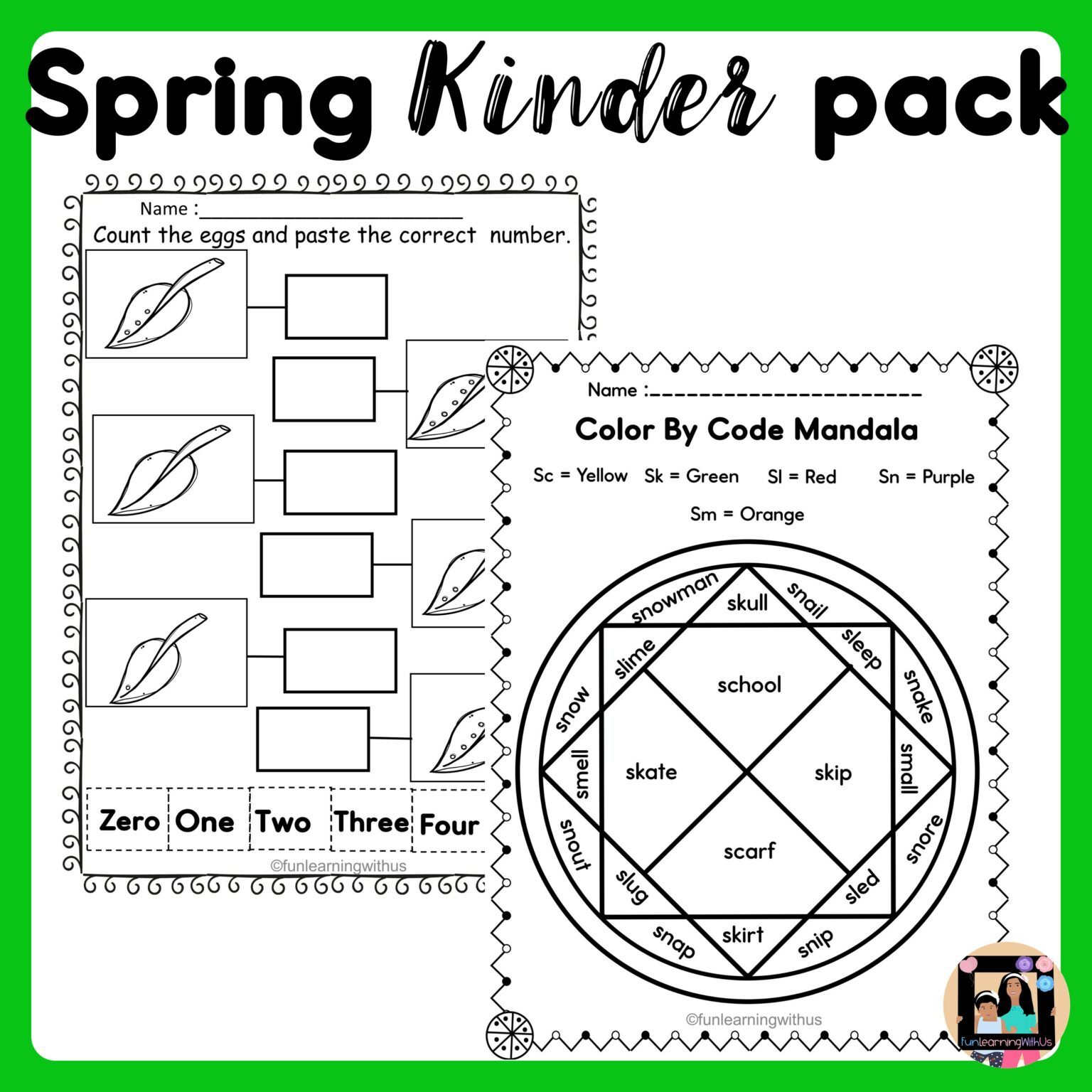 Spring Literacy & Numeracy Learning Kinder Pack | Made By Teachers
