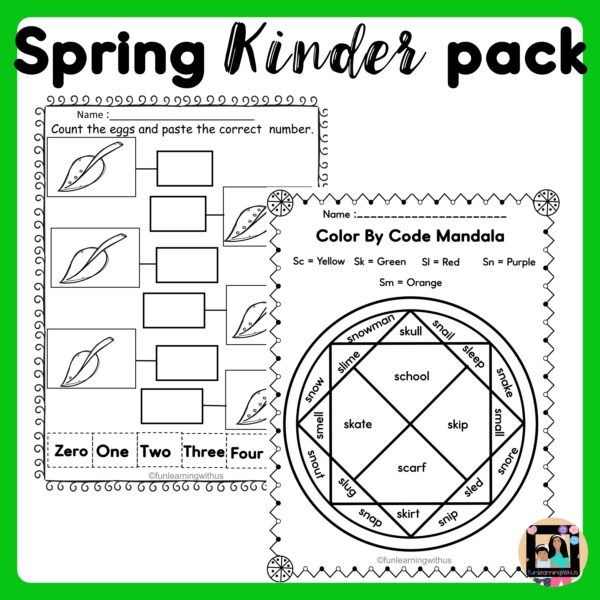 Spring Literacy & Numeracy Learning Kinder Pack | Made By Teachers